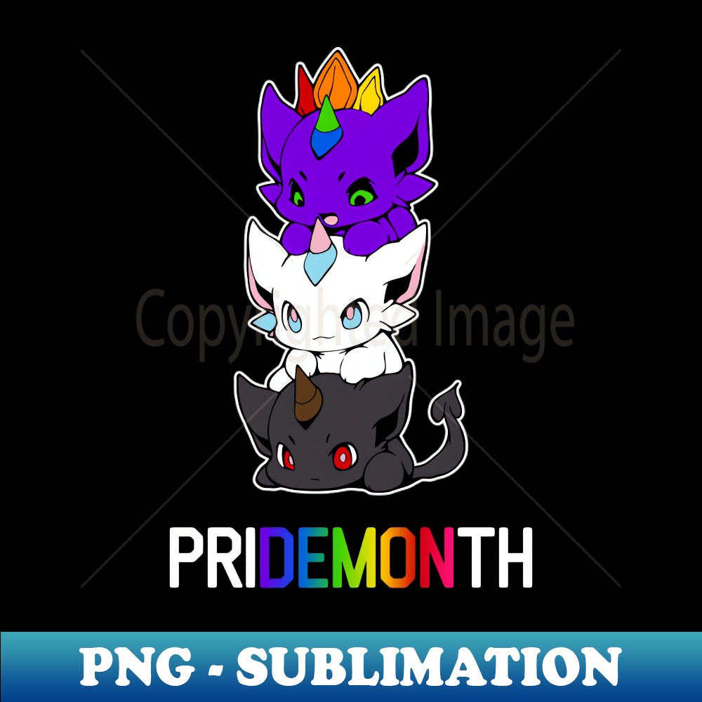 Pride Month Demon Kitten - PriDE MONth Cute Cat Demons - Vin - Inspire ...