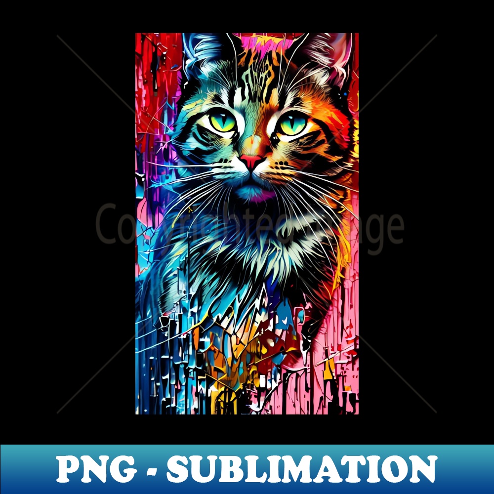 Colourful Cat - Aesthetic Sublimation Digital File - Spice U | Inspire ...