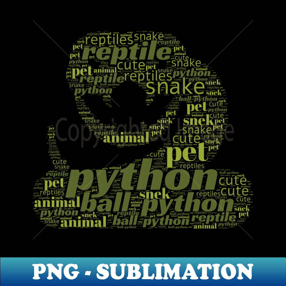 snake ball Python reptile word cloud - Instant Sublimation D - Inspire Uplift