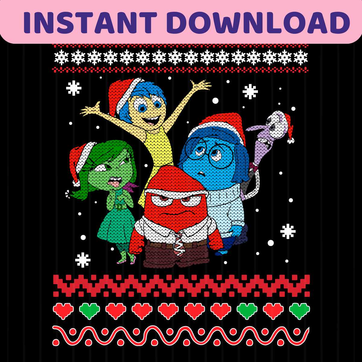 Disney Inside Out Characters Cute Christmas SVG Cricut Files | Inspire ...