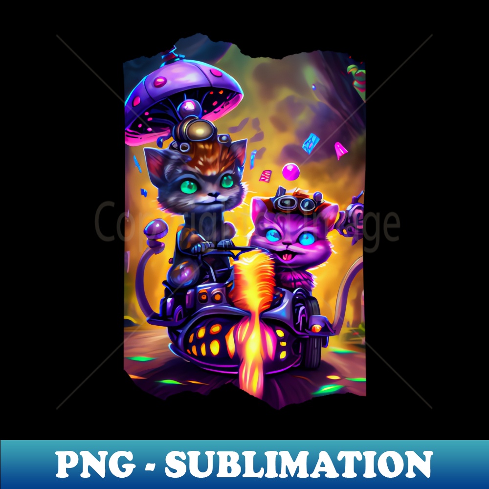 Super Cyber Cat Kart Racing - PNG Transparent Sublimation Fi | Inspire ...