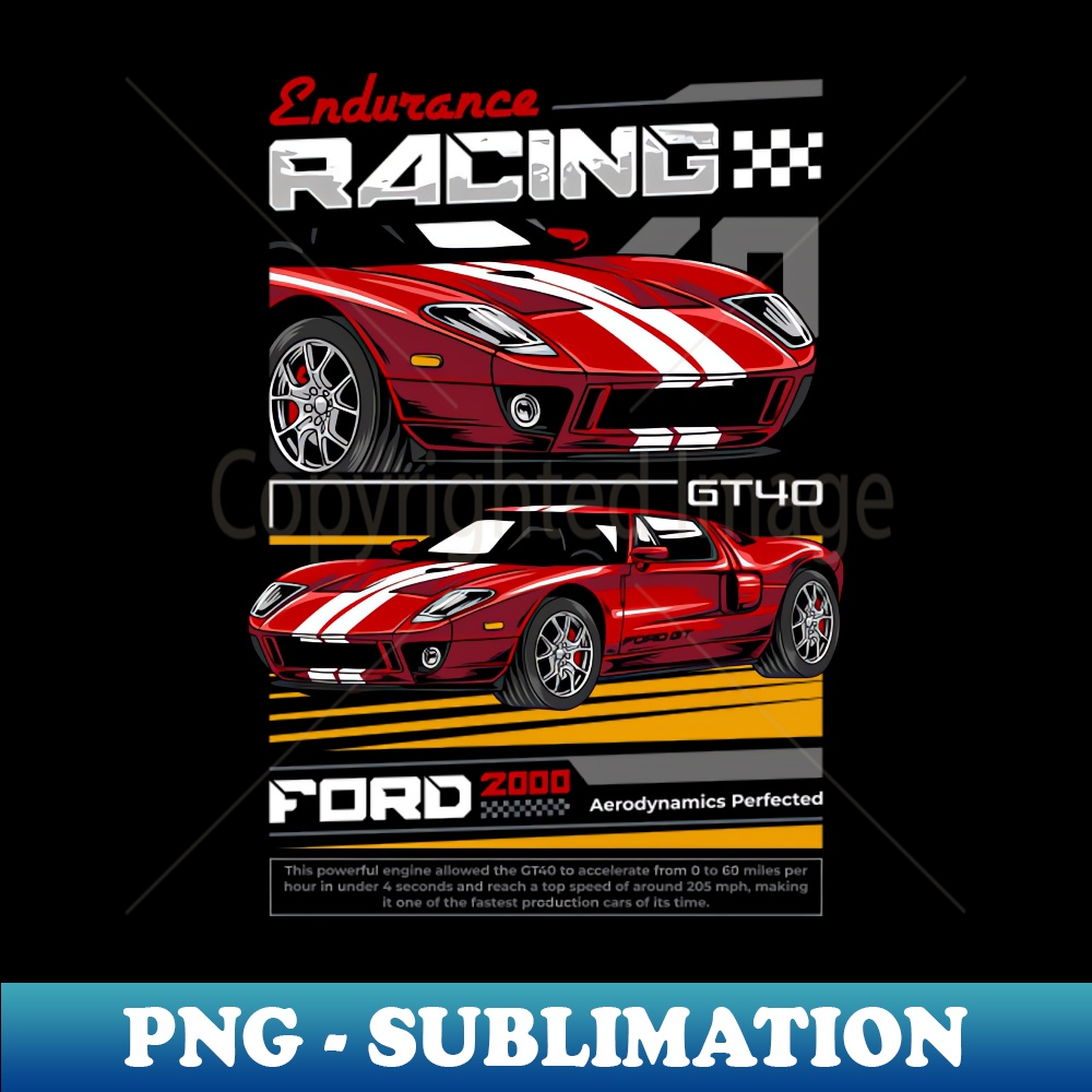 Vintage V8 GT40 Car - PNG Transparent Digital Download File | Inspire ...
