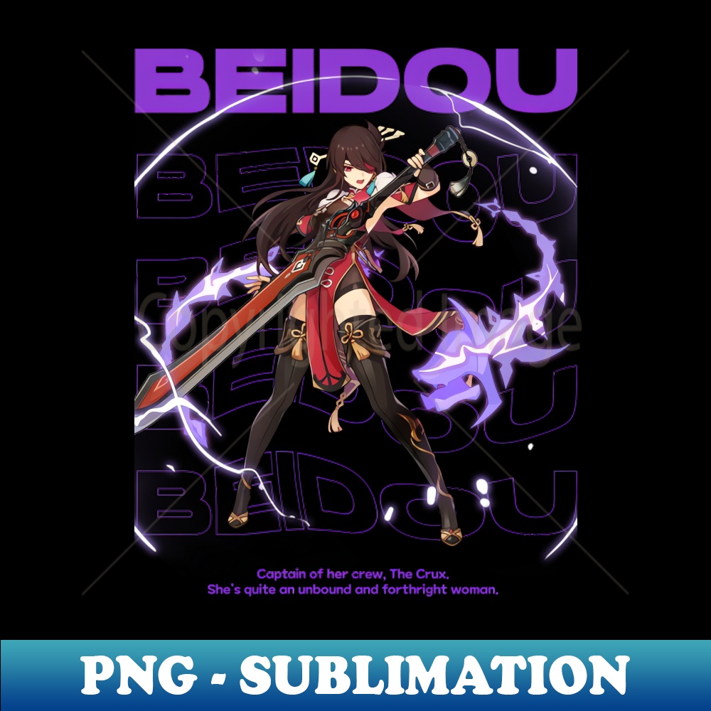 Beidou Genshin Impact - PNG Transparent Sublimation Design - | Inspire ...