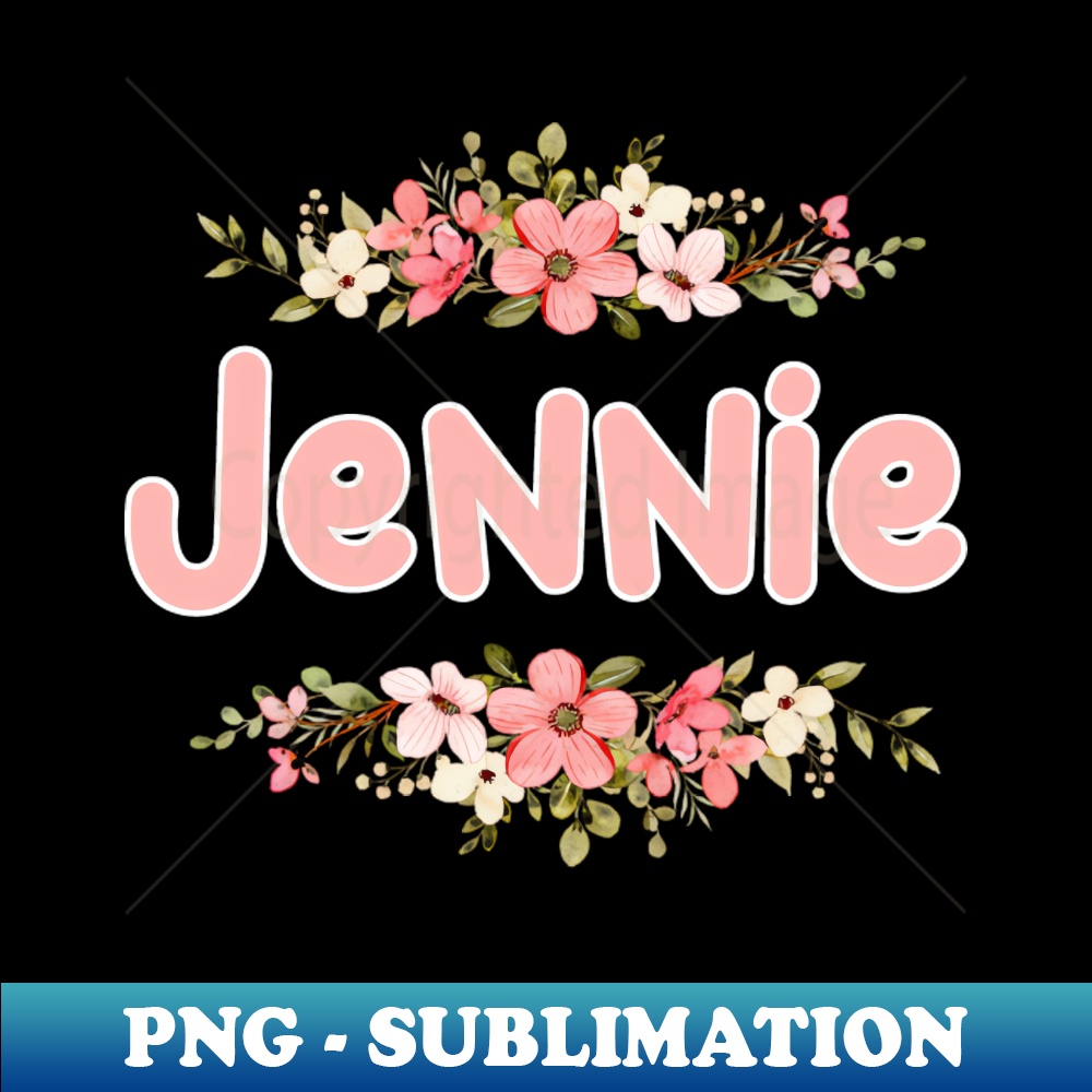 Flower Border Jennie Name Label - Stylish Sublimation Digita | Inspire ...