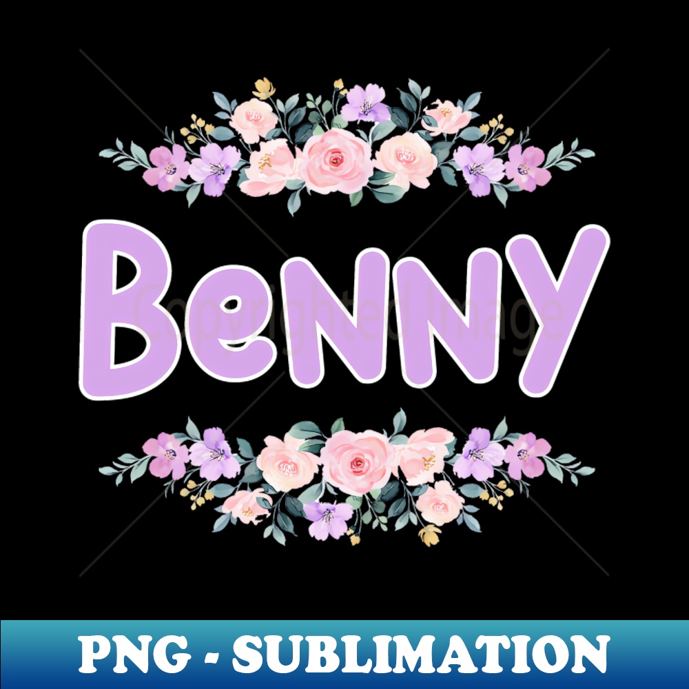 Purple Flower Benny Name Label - Premium PNG Sublimation Fil | Inspire ...