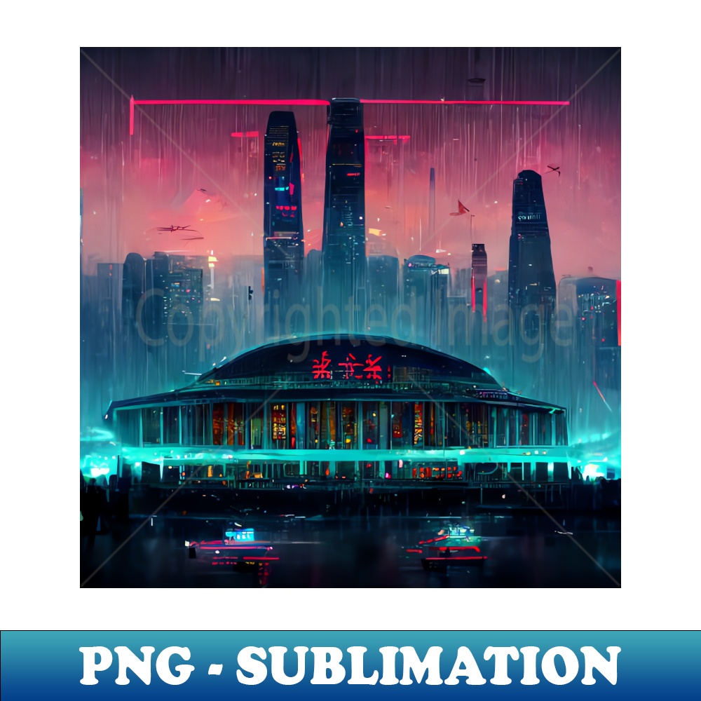 Capital - Cyberpunk Cityscape Operahouse - Exclusive PNG Sub - Inspire ...