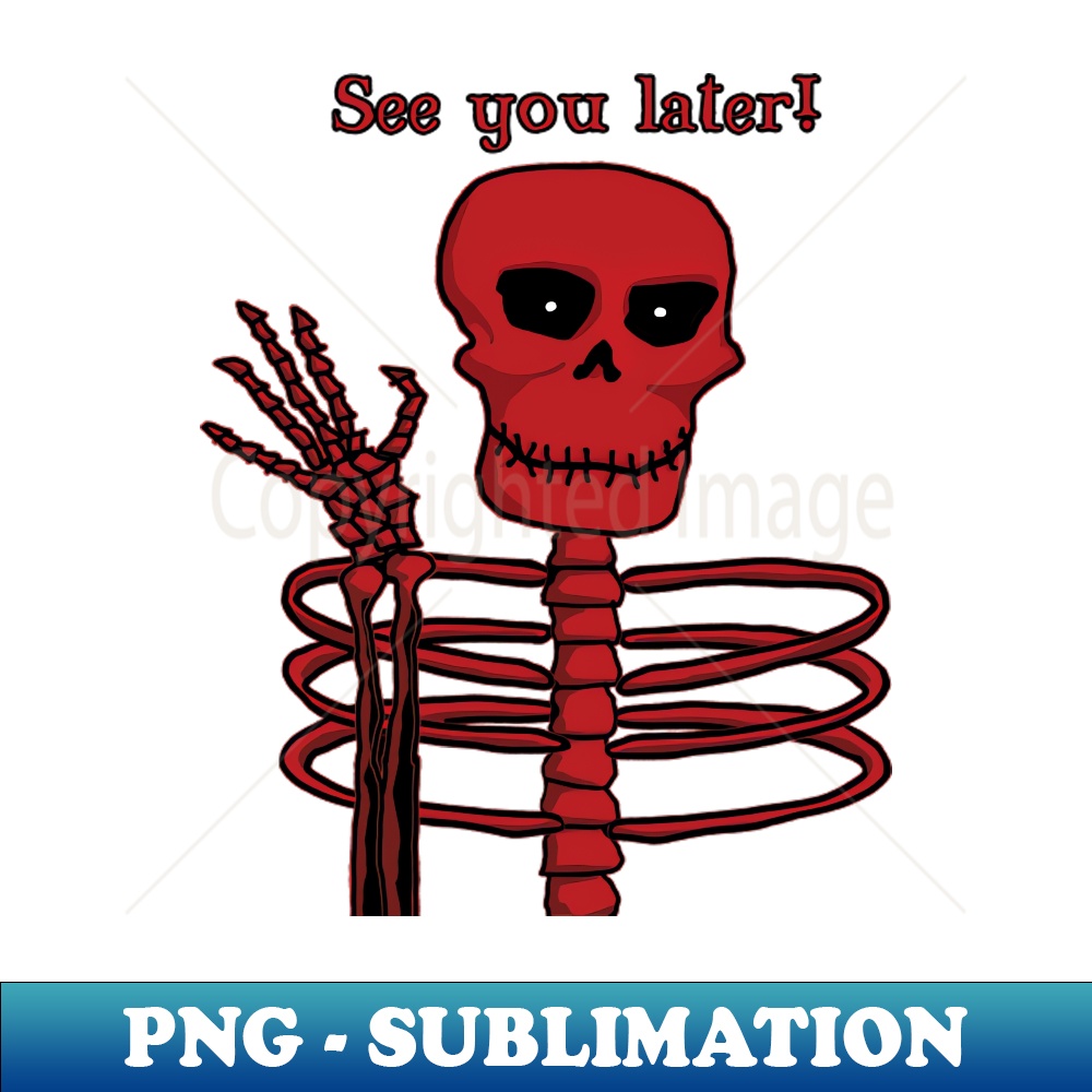 Skeleton with piercing eyes waving goodbye - High-Quality PN | Inspire ...
