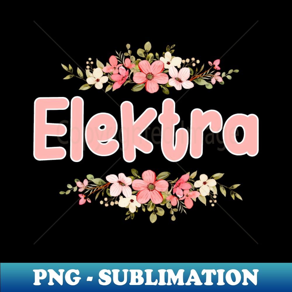 Flower Border Elektra Name Label - Premium PNG Sublimation F | Inspire ...