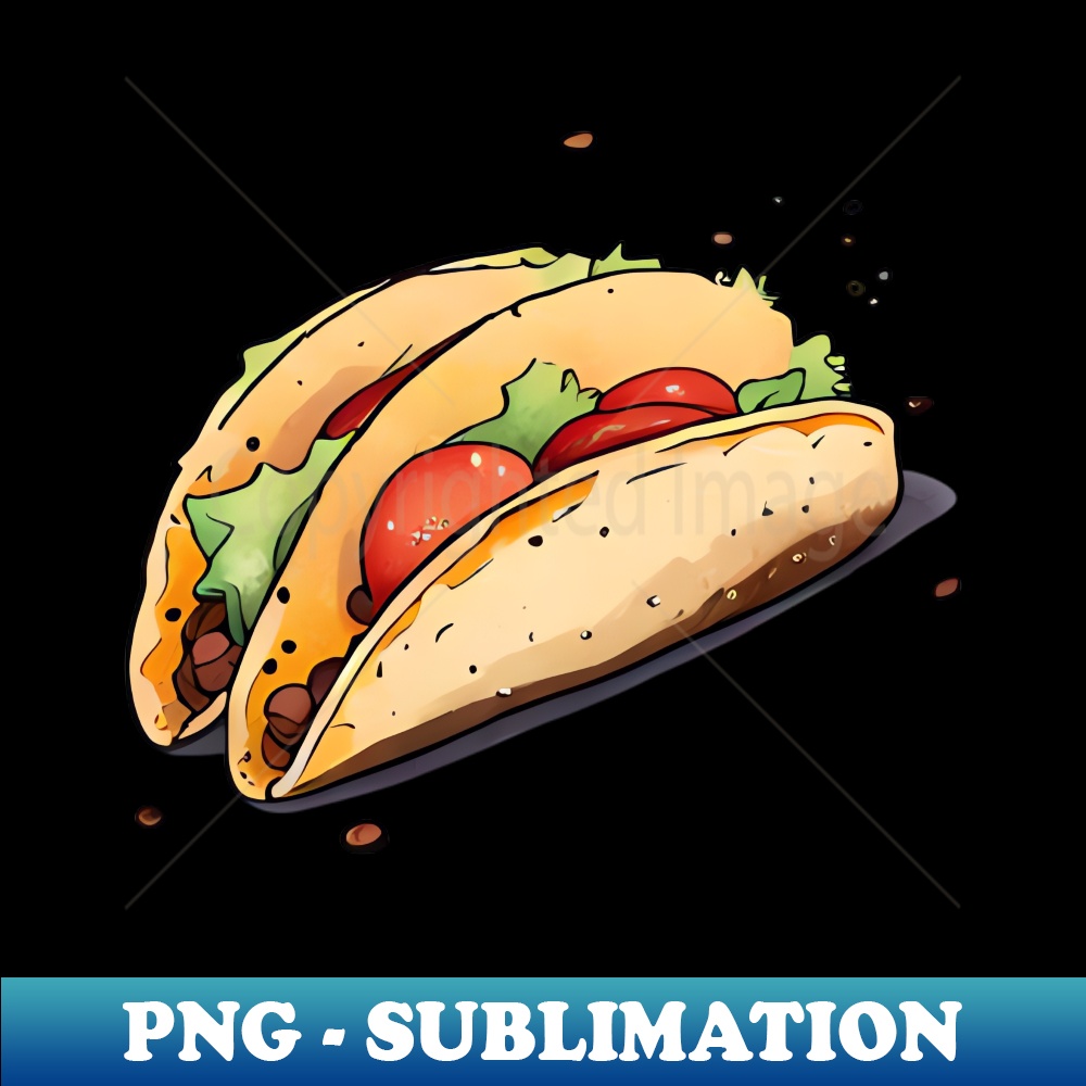 Anime Style Watercolor Mexican Taco - PNG Transparent Digita - Inspire ...