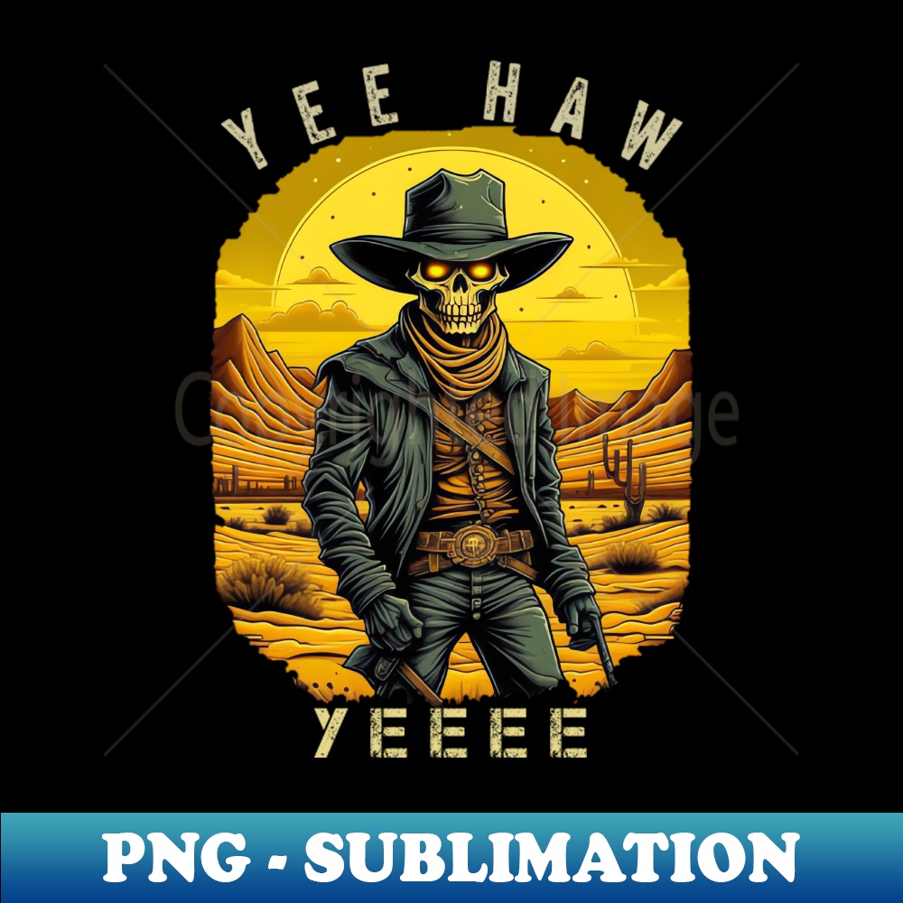 Skeleton yee haw desert ghost cowboy with gun Halloween - In - Inspire ...