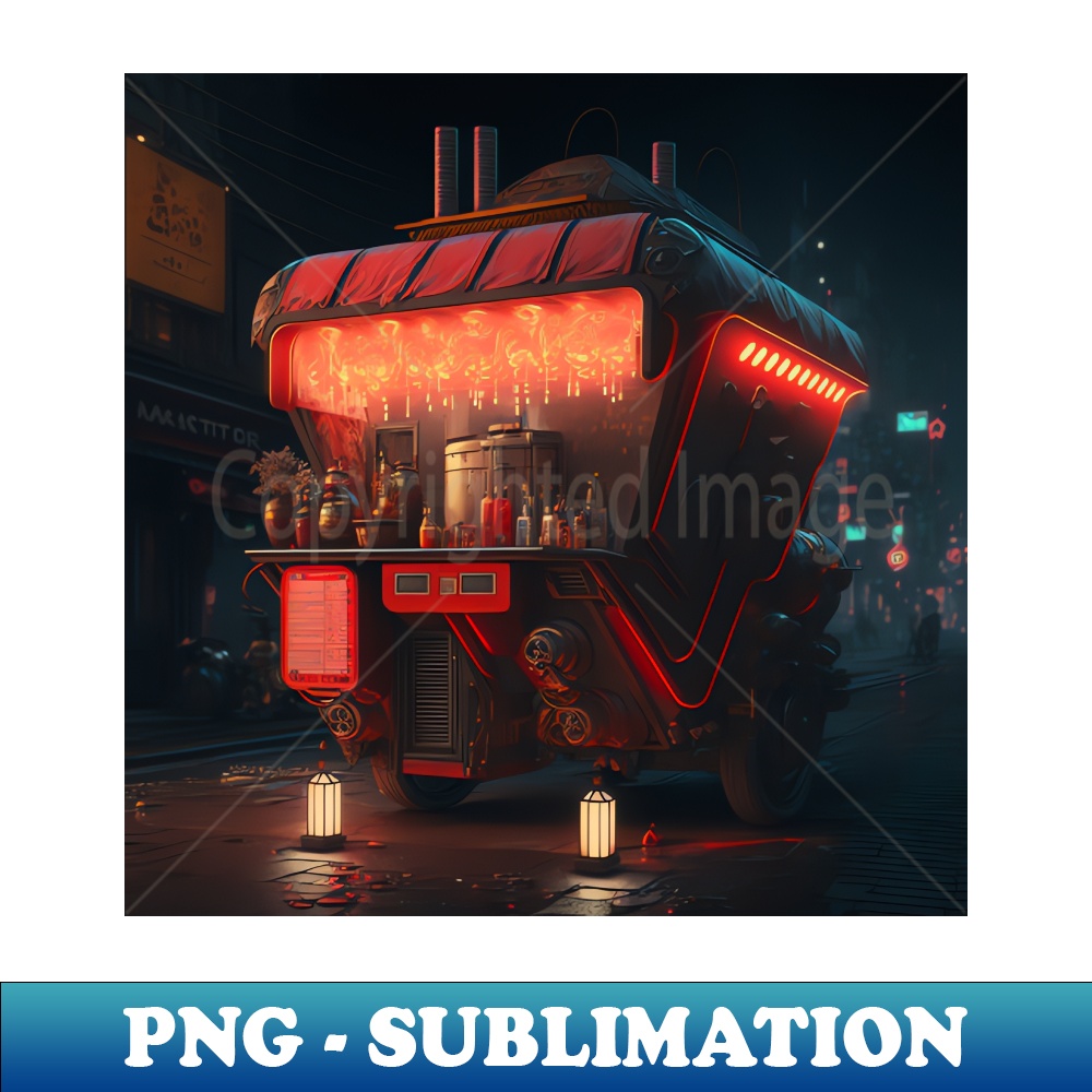 Rickshaw Stall - Cyberpunk Cityscapes - High-Quality PNG Sub - Inspire ...