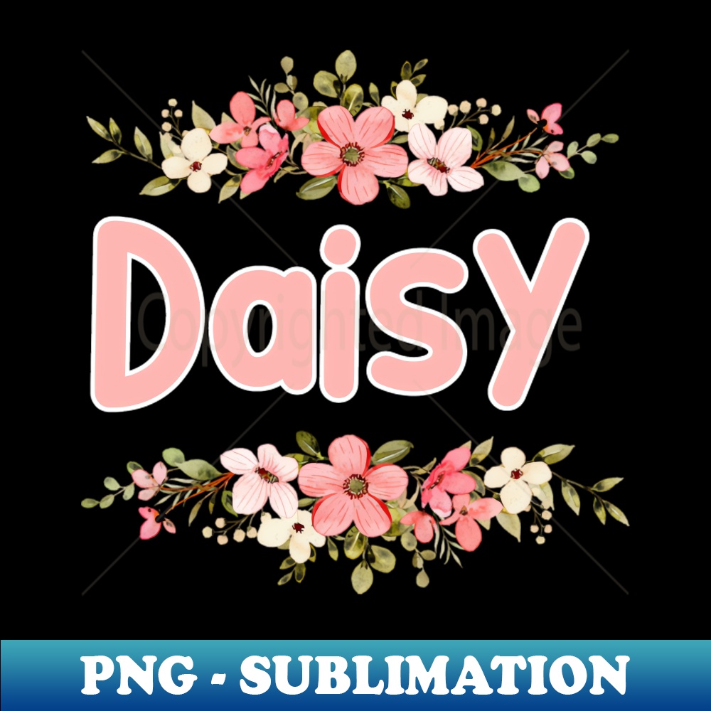 Flower Border Daisy Name Label - Premium Sublimation Digital | Inspire ...
