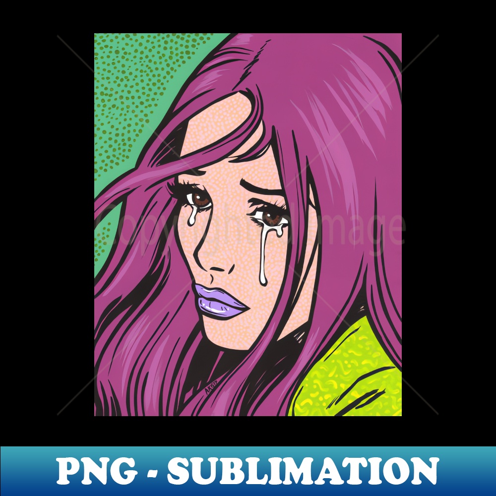 Purple Crying Comic Girl - Special Edition Sublimation PNG F | Inspire ...