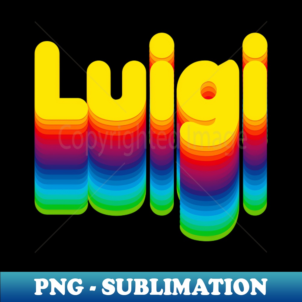 Rainbow Layers Luigi Name Label - PNG Transparent Sublimatio | Inspire ...