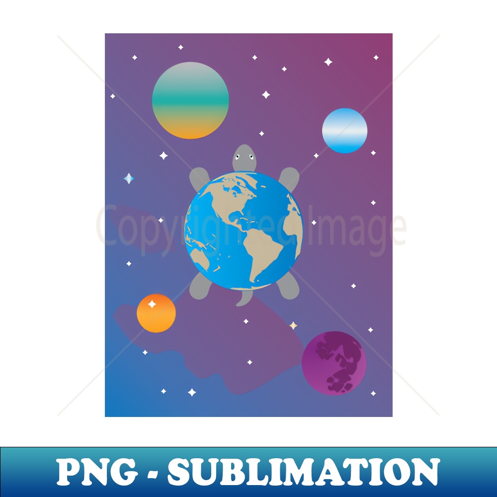 Turtle Earth Solar System - PNG Transparent Sublimation Desi | Inspire ...