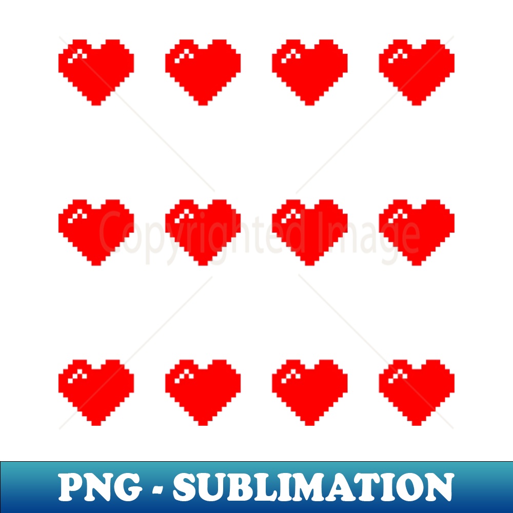 Pixel Art RED HEART Emoji Bitmap - PNG Transparent Digital D | Inspire ...