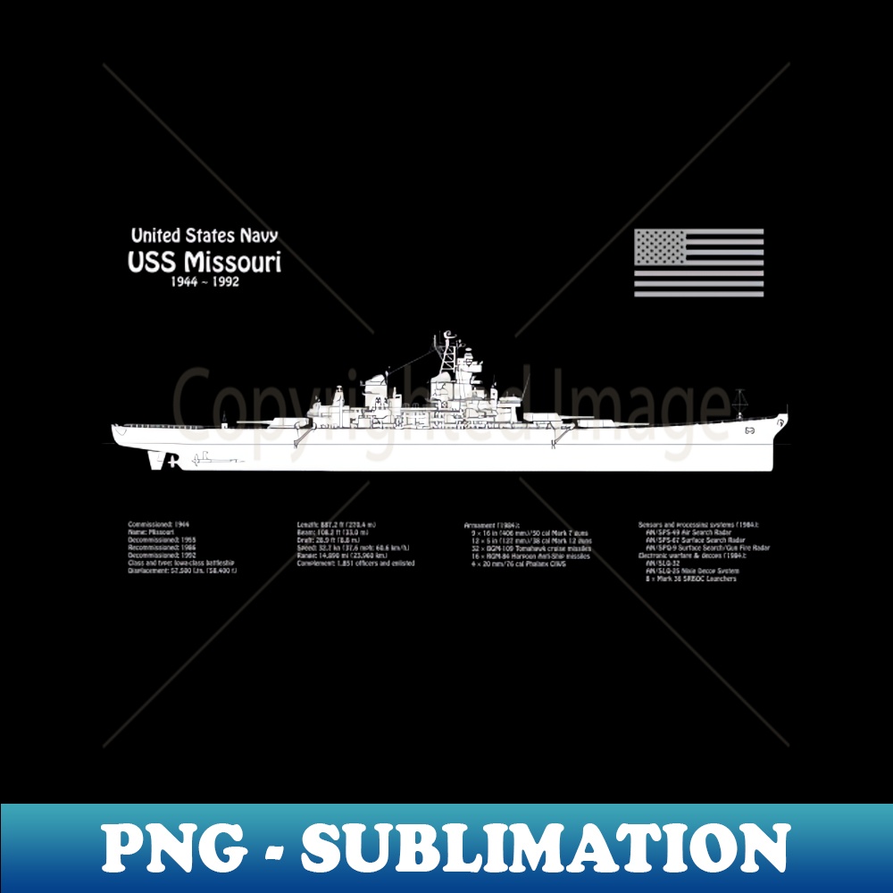 USS Missouri bb-63 World War II Battleship - PBDpng - Creati - Inspire ...