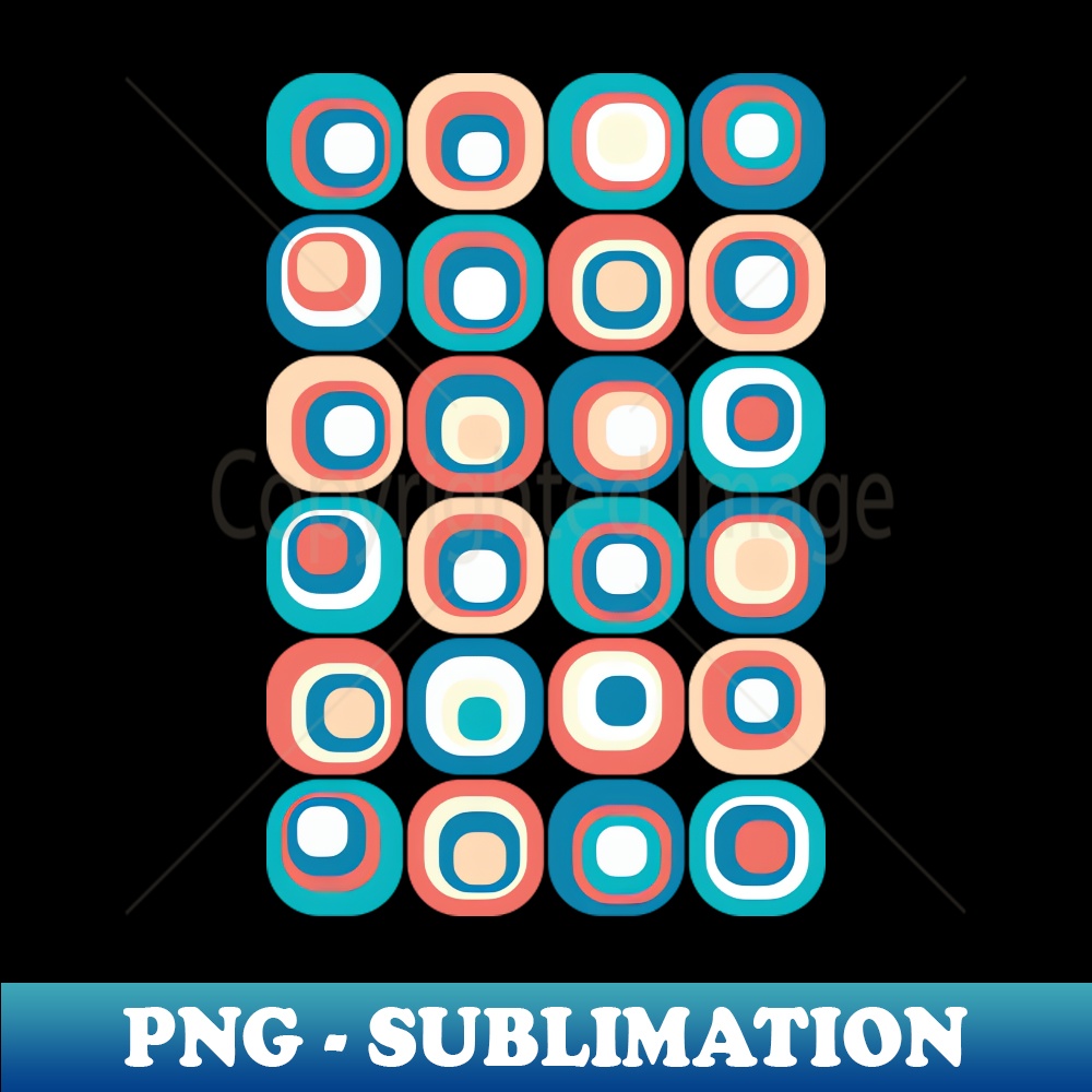 Stacked Squares Mid Century Modern Blue Peach Salmon - Insta | Inspire ...