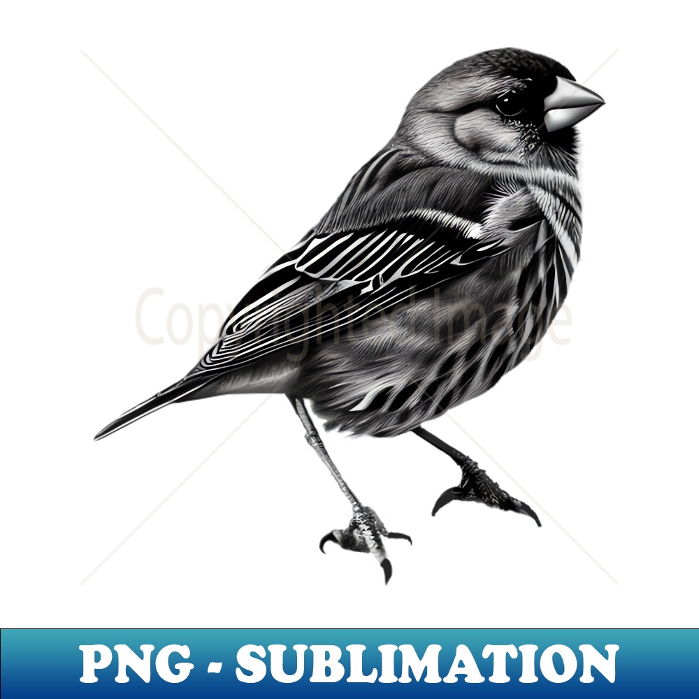 Finch Drawing in Black and White - Monochrome Drawing Bird - | Inspire ...