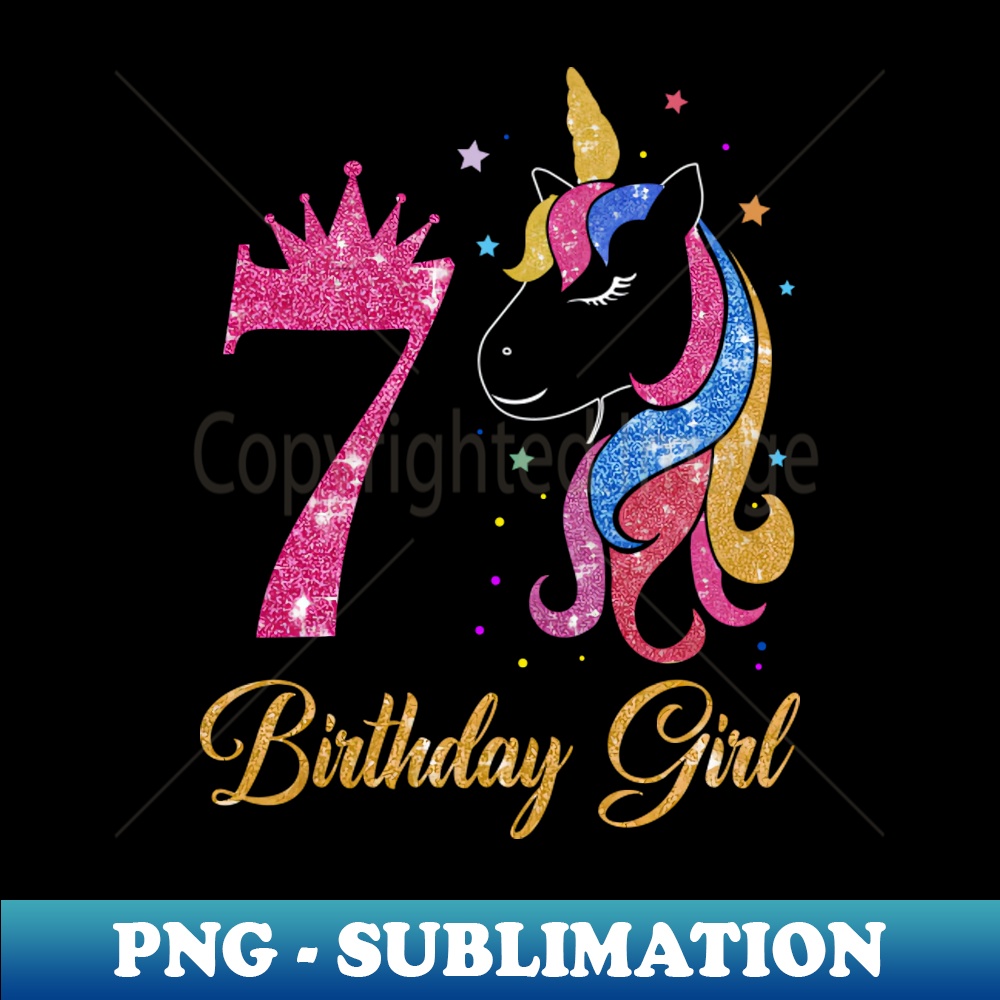 Kids Number 7 Year Old Unicorn 7th Birthday Girls - Creative - Inspire ...