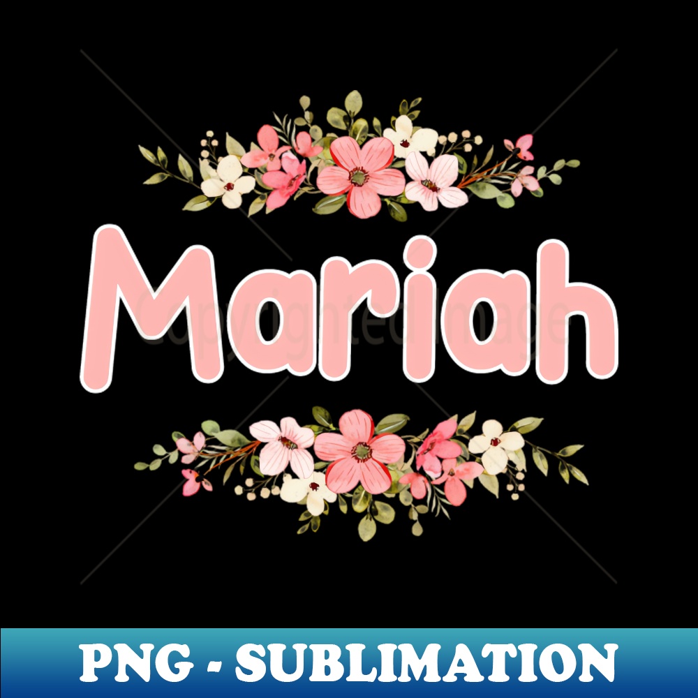 Flower Border Mariah Name Label - PNG Transparent Sublimatio | Inspire ...