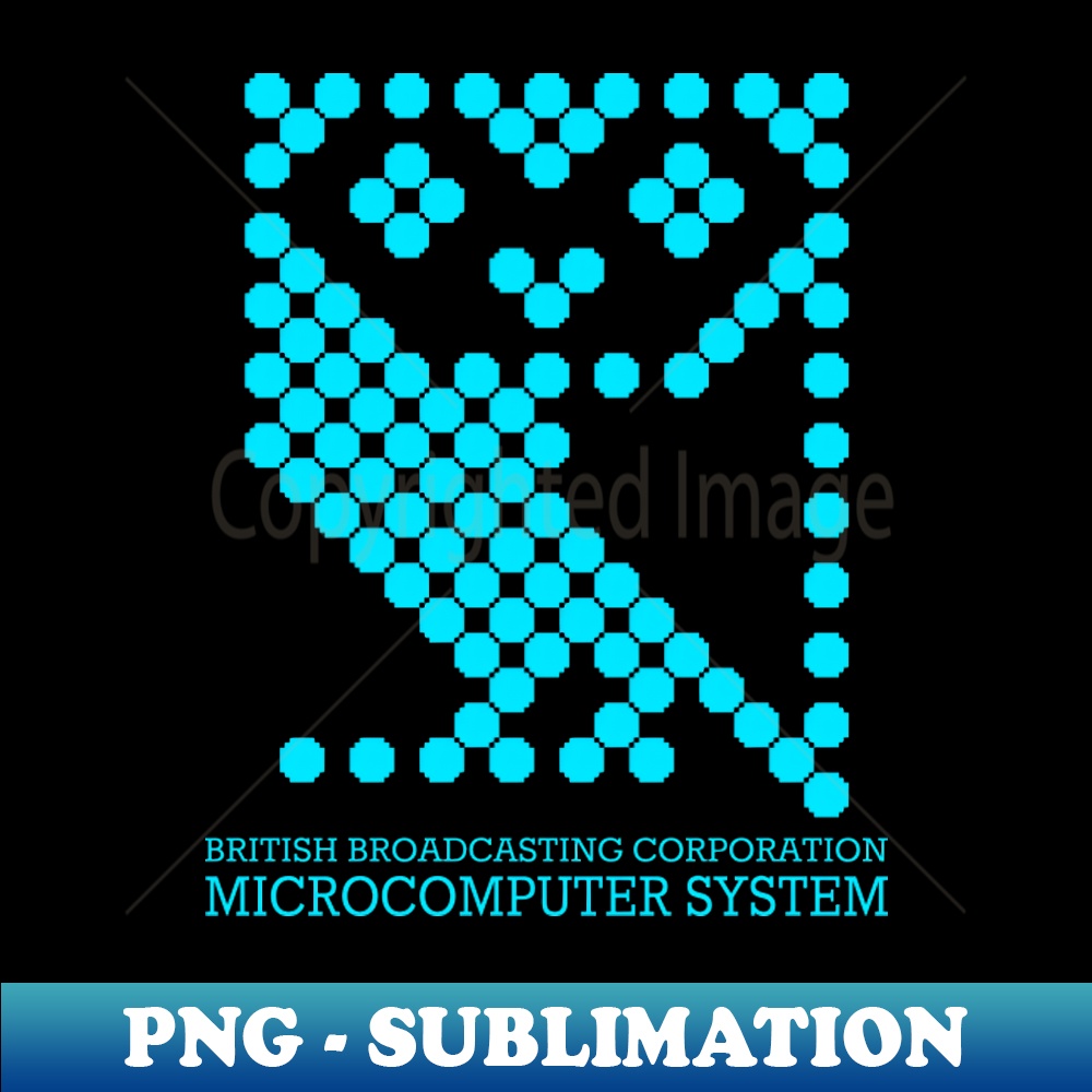 BBC Microcomputer Owl Logo in Cyan - Sublimation-Ready PNG F | Inspire ...