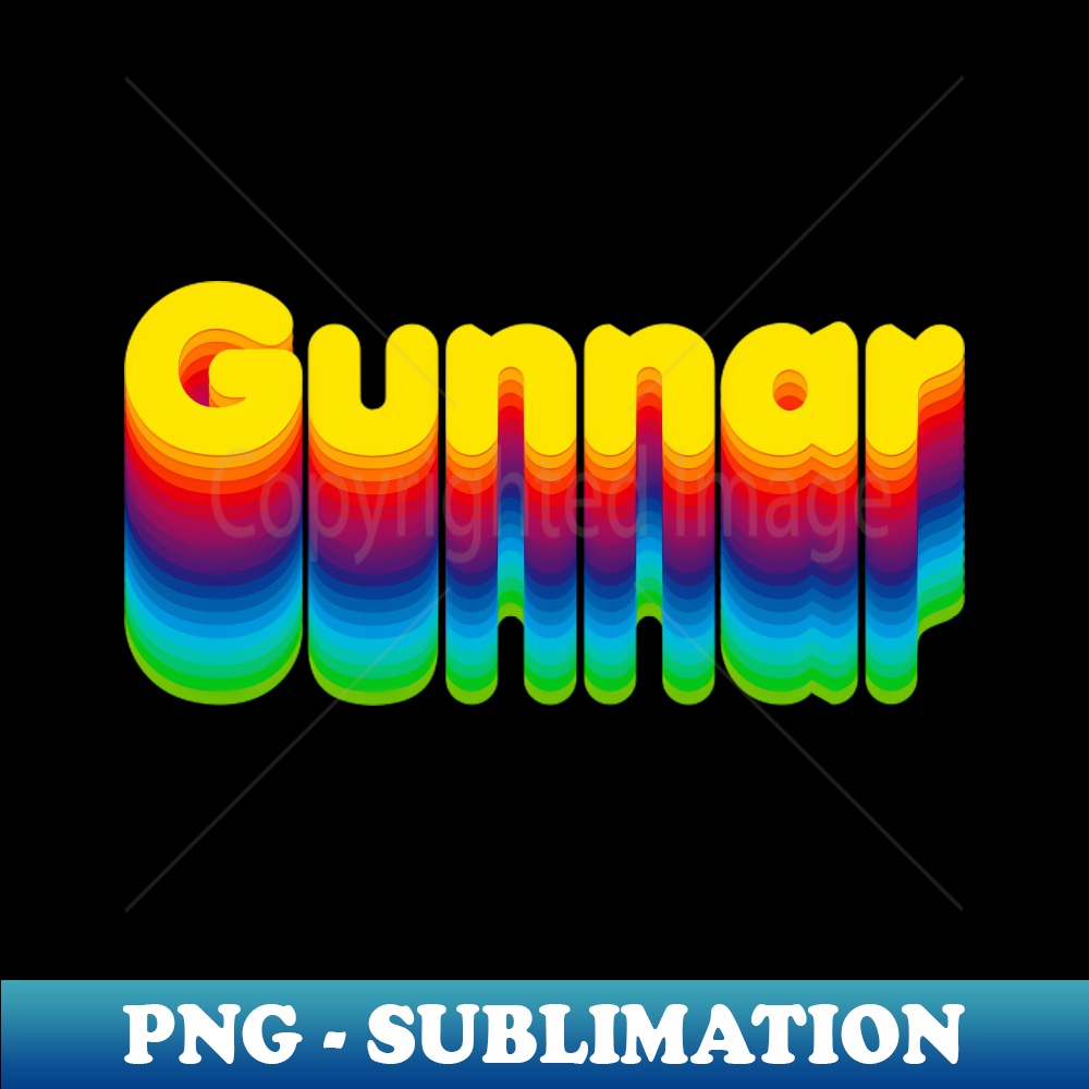 Rainbow Layers Gunnar Name Label - PNG Sublimation Digital D | Inspire ...