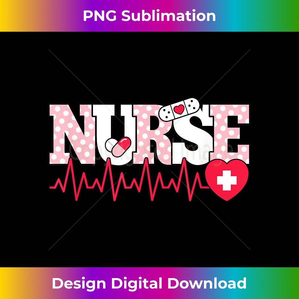 Cute Pink Nurse Heartbeat Nursing - Crafted Sublimation Digi | Inspire ...
