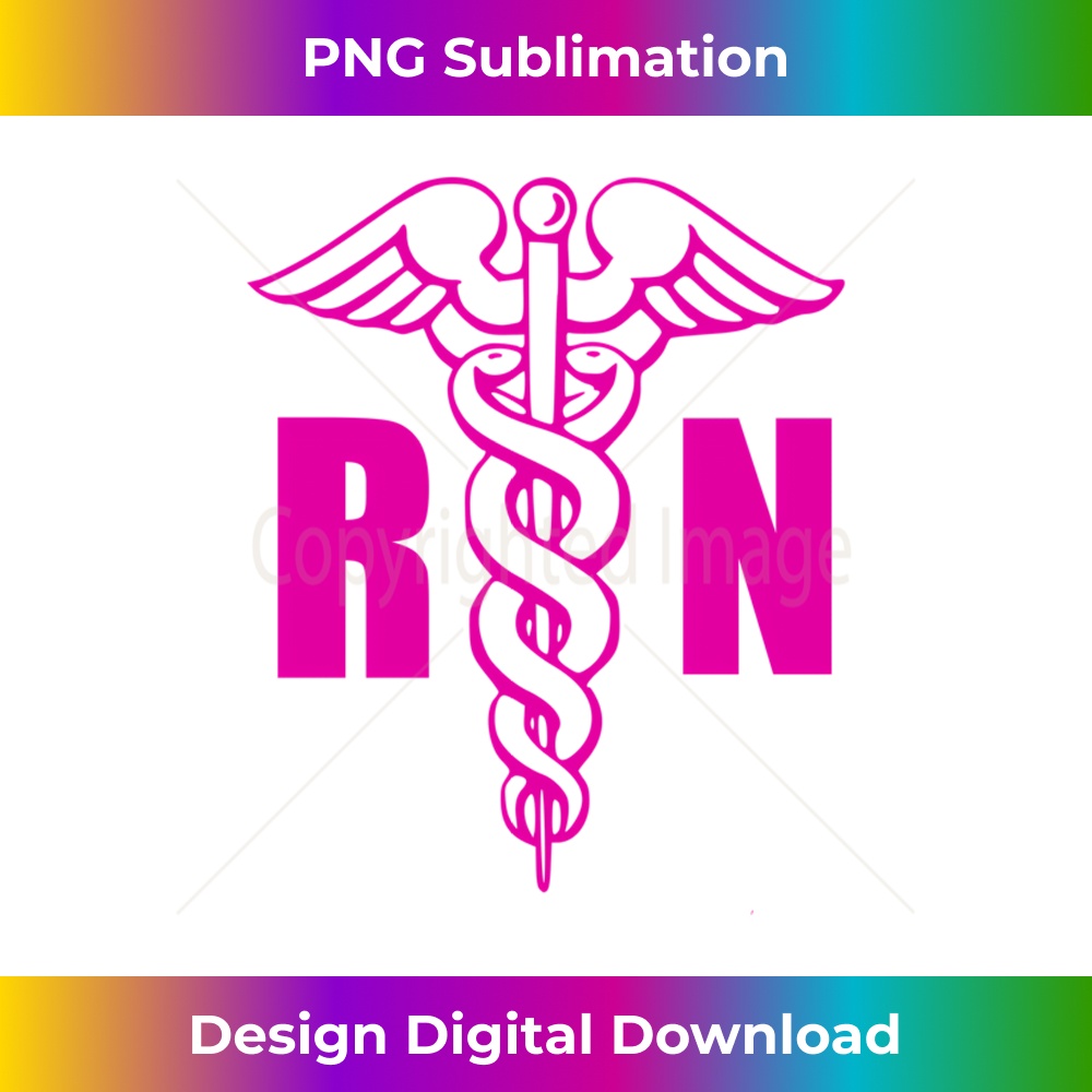 Pink RN Caduceus Medical Symbol Nurse Nursing Long Sleeve - | Inspire ...
