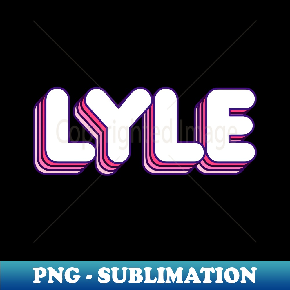 Pink Layers Lyle Name Label - Retro PNG Sublimation Digital | Inspire ...