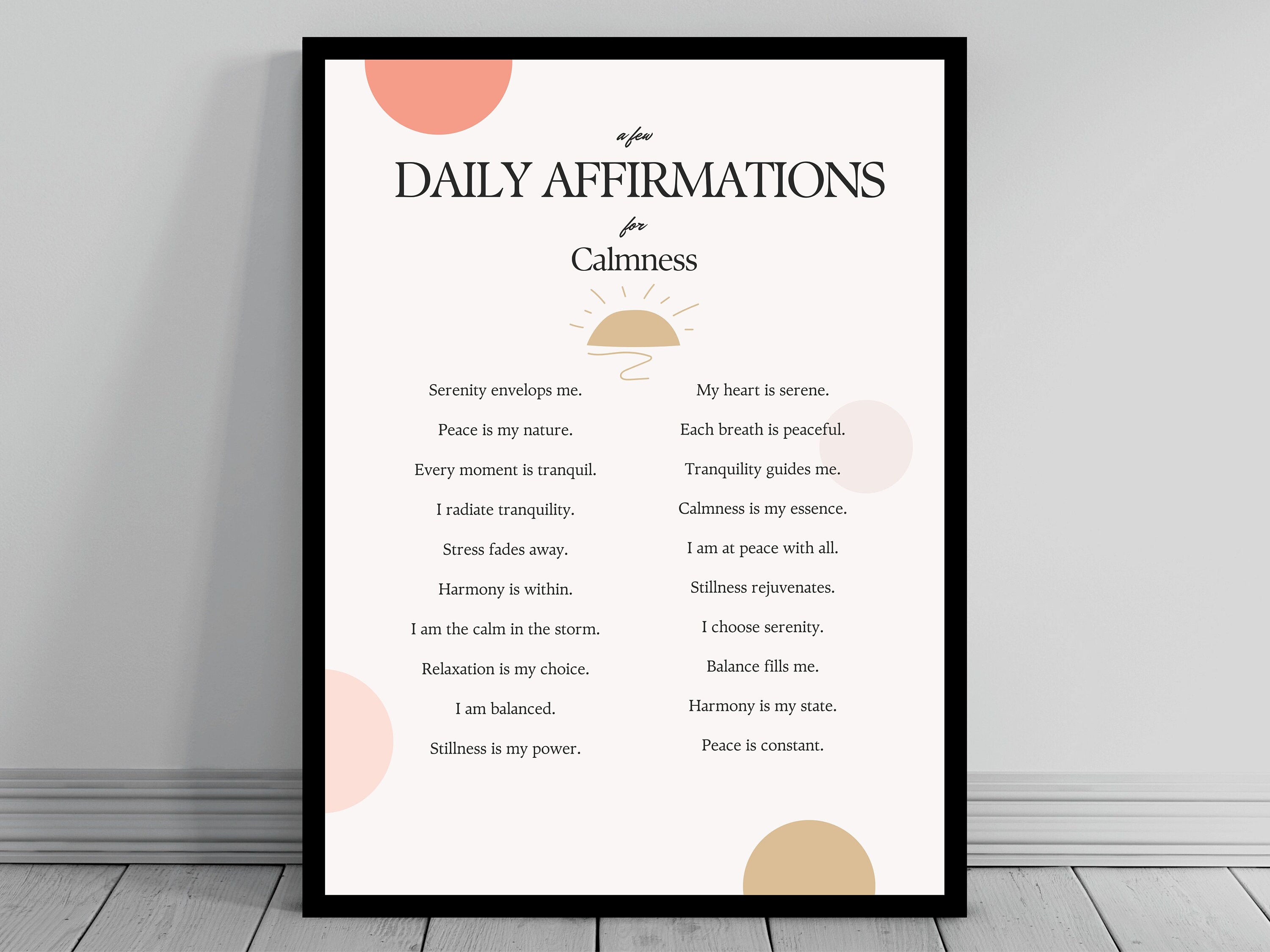 Affirmation Wall Art for Calmness Self Love Positive Affirm | Inspire ...