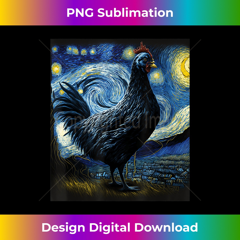 Black Chicken Starry Night, Van Gogh Chicken, Chicken Lover | Inspire ...