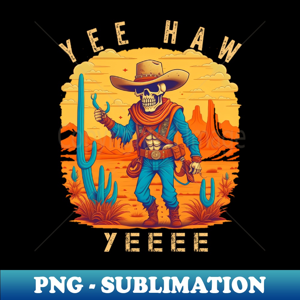 Skeleton yee haw desert ghost cowboy with gun Halloween - In | Inspire ...
