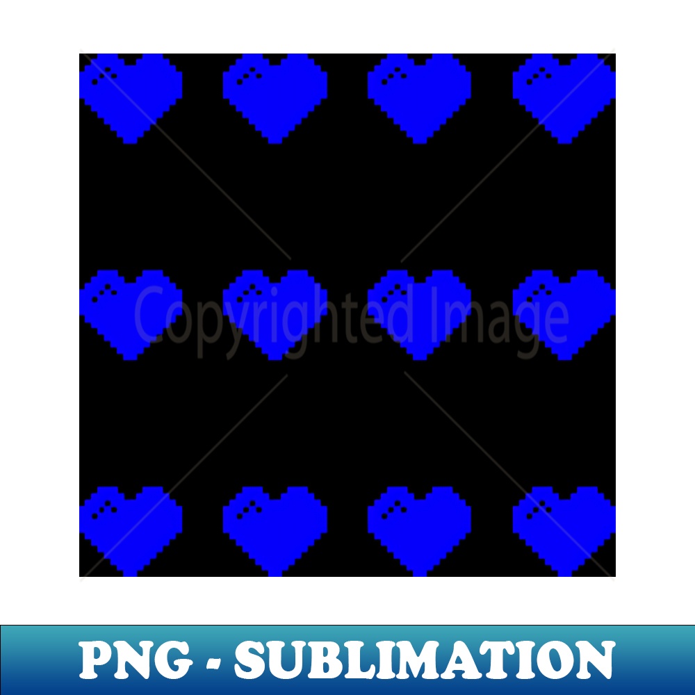 Pixel Art BLUE HEART Emoji Bitmap - PNG Transparent Sublimat - Inspire ...