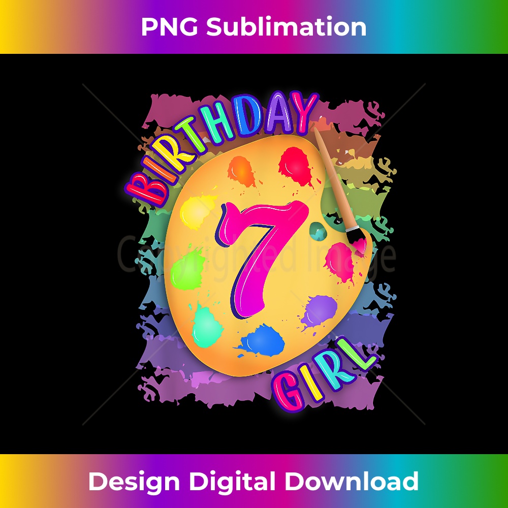 Birthday Girl 7 Year Old Art Painting Party 7th Birthday - M | Inspire ...