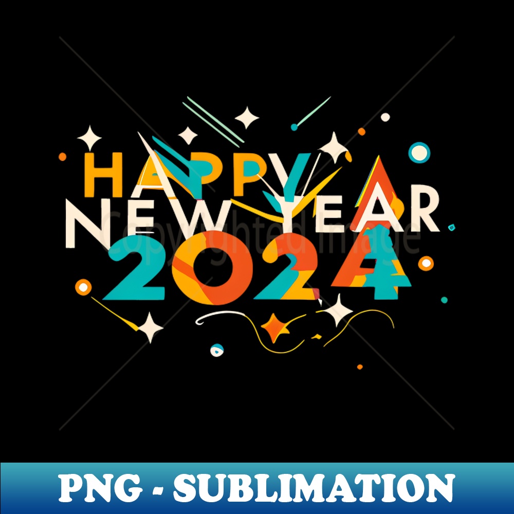 Happy New Year 2024 - High-Resolution PNG Sublimation File - - Inspire ...