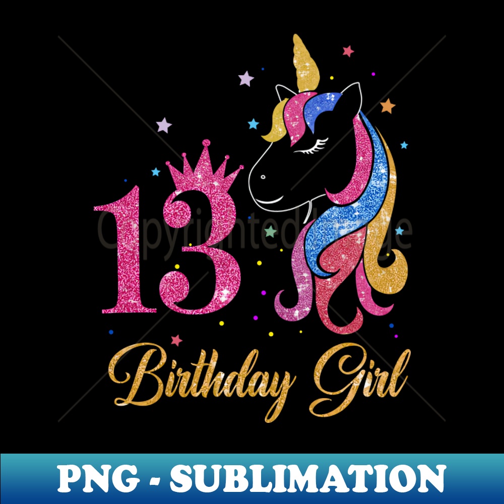 Kids Number 13 Year Old Unicorn 13th Birthday Girls - High-R | Inspire ...