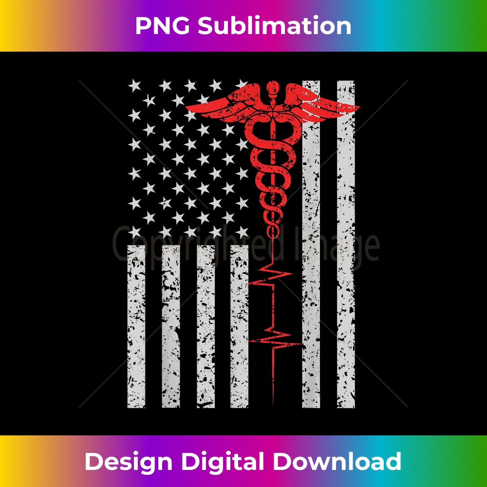 Nurse Thin Red Line Caduceus American Flag - Classic Sublim | Inspire ...