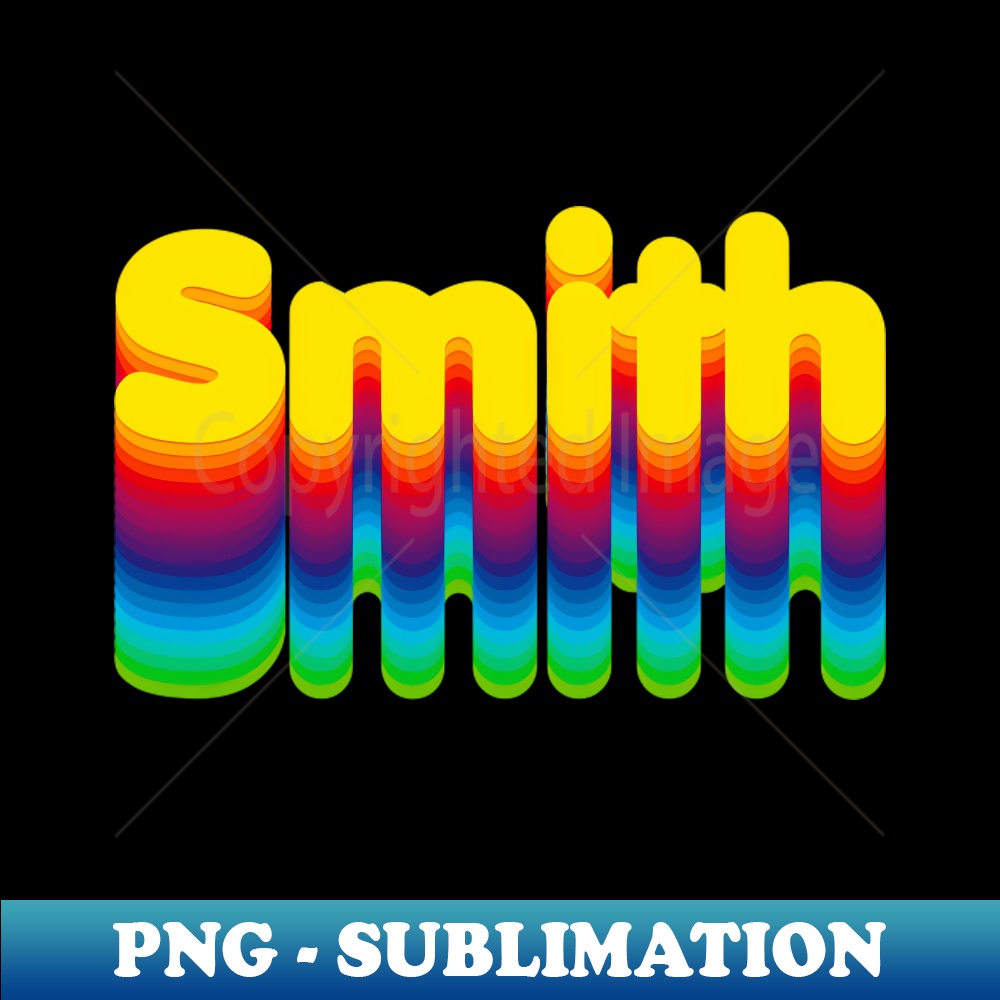 Rainbow Layers Smith Name Label - PNG Transparent Digital Do - Inspire ...