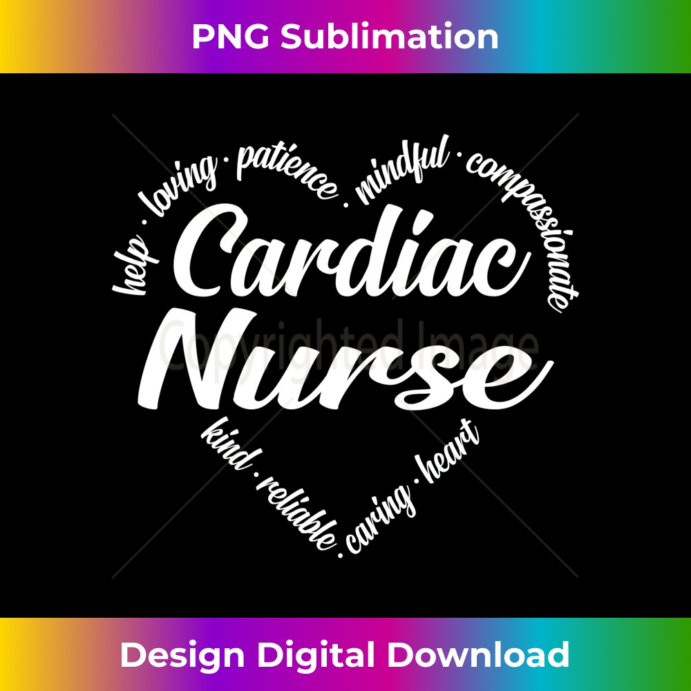 Cardiac Nurse Heart Word Cloud Long Sleeve - Deluxe PNG Subl | Inspire ...
