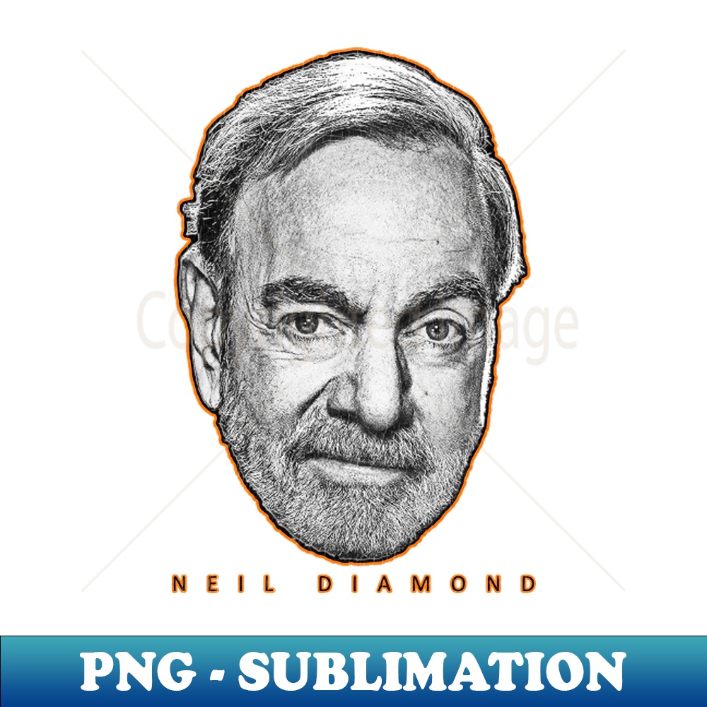 Retro Portrait Neil Diamond - Sublimation-Ready PNG File - S | Inspire ...