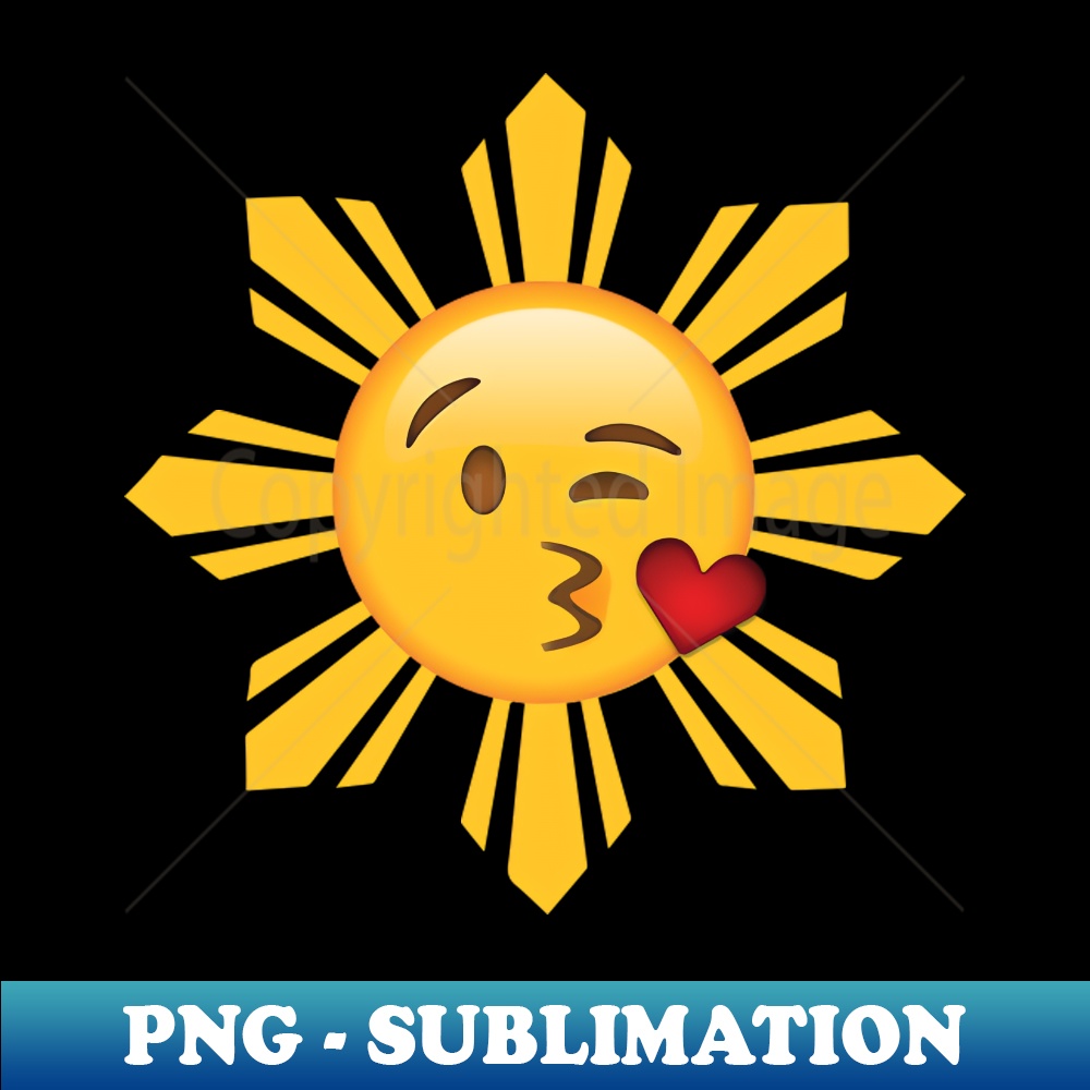 Pinoy Sun Blow Kiss Emoji Heart Wink - Premium PNG Sublimati | Inspire Uplift