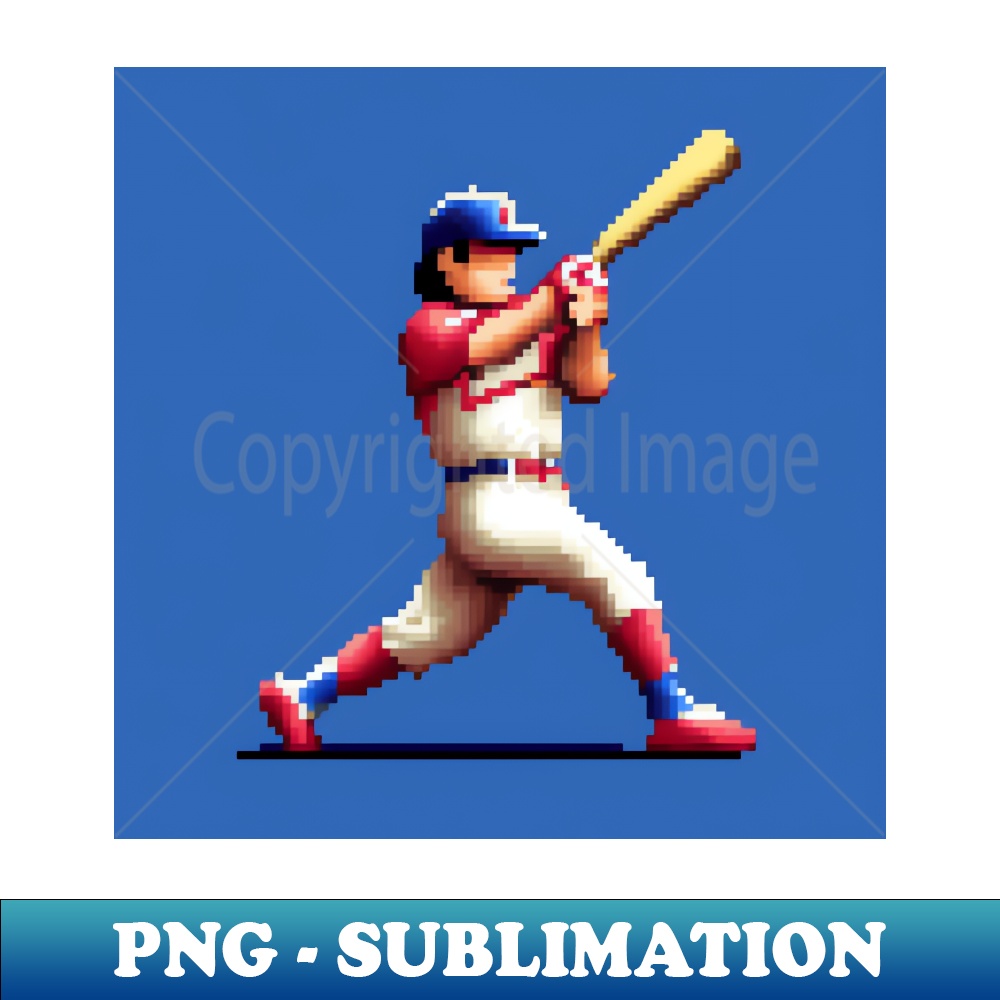 8 Bit Baseball Player - High-Resolution PNG Sublimation File - Inspire ...