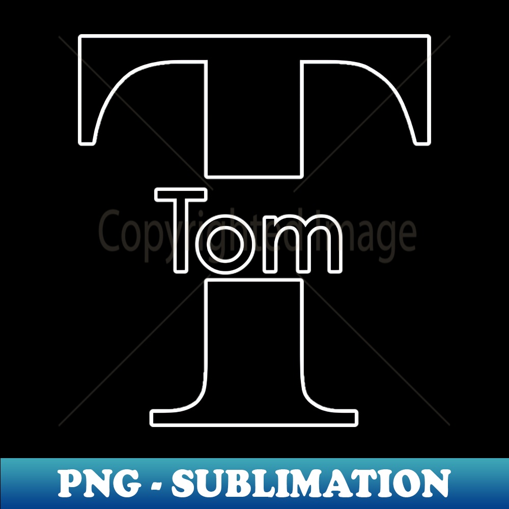 Initial T Monogram Tom Name Label - Instant Sublimation Digi | Inspire ...