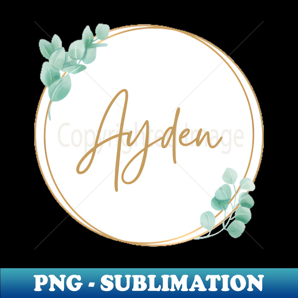 Wedding Leaf Circle Border Ayden Name Label - Sublimation-Re | Inspire ...
