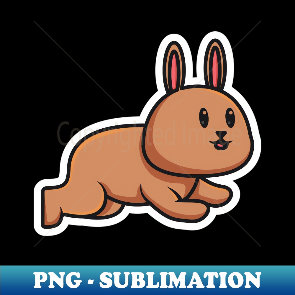 Cute Baby Rabbit Jumping Cartoon Sticker vector illustration - Inspire ...