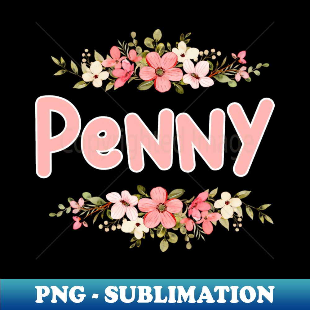 Flower Border Penny Name Label - Aesthetic Sublimation Digit | Inspire ...