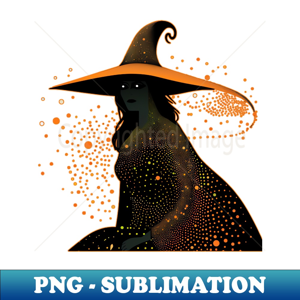 Witch silhouette profile with orange outline halloween - PNG | Inspire ...