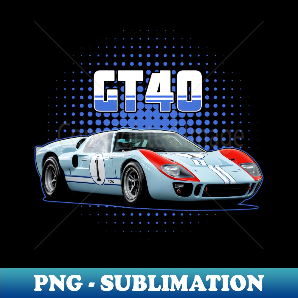 Ford GT40 Sport car blue - Sublimation-Ready PNG File - Capt | Inspire ...