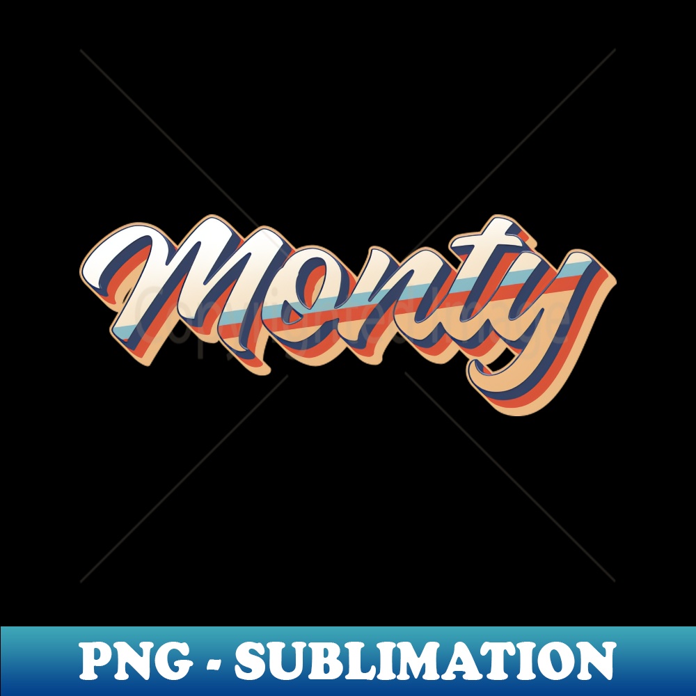 Monty name - cool 70s retro font surf style design - Artisti | Inspire ...